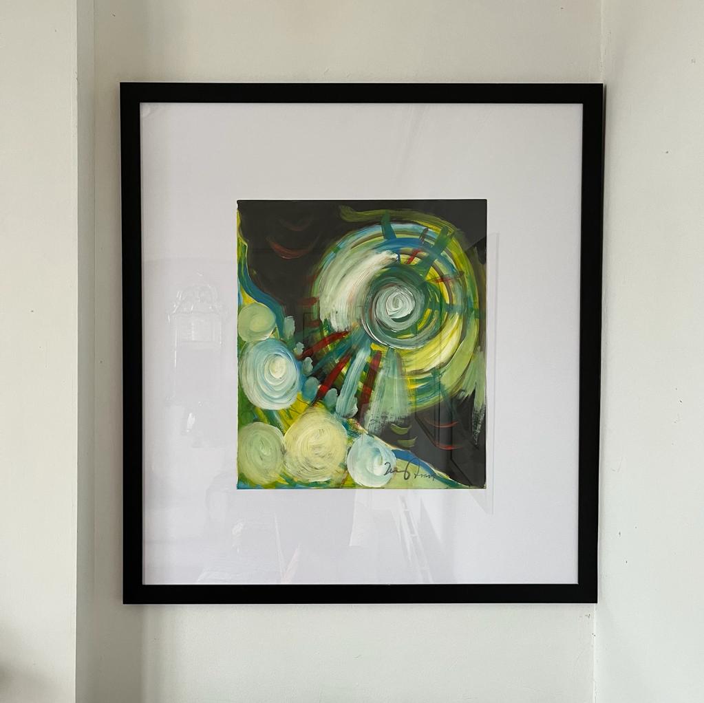Framed & signed Sir Terry Frost painting on paper - rediscova