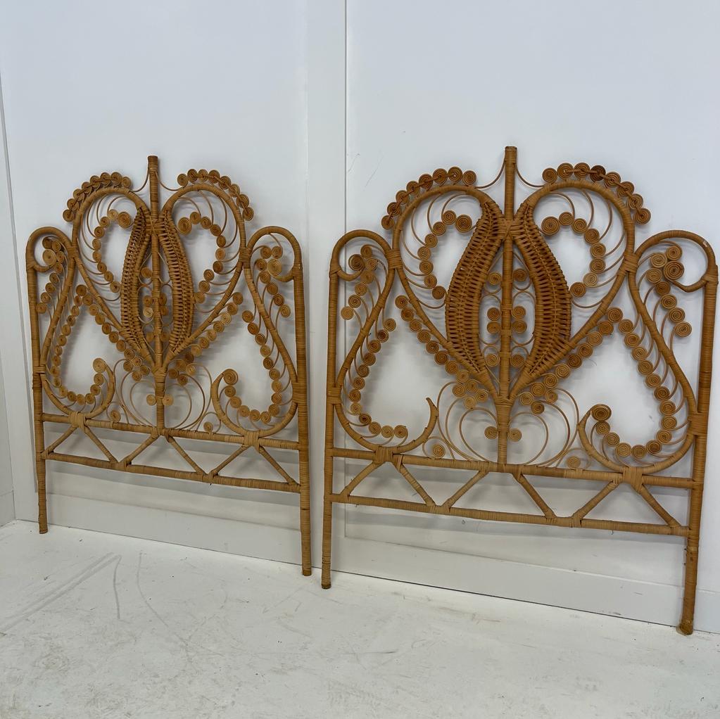 Vintage cane / rattan Spanish headboard - rediscova